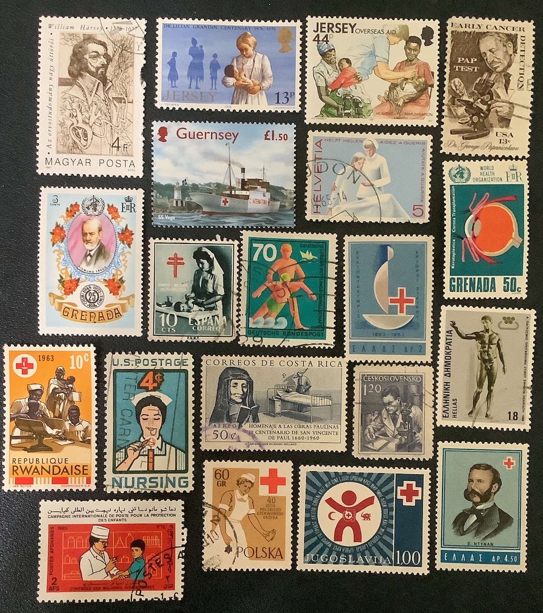 20 MEDICAL MEDICINE Vintage Postage Stamps Doctors Nurses - Etsy
