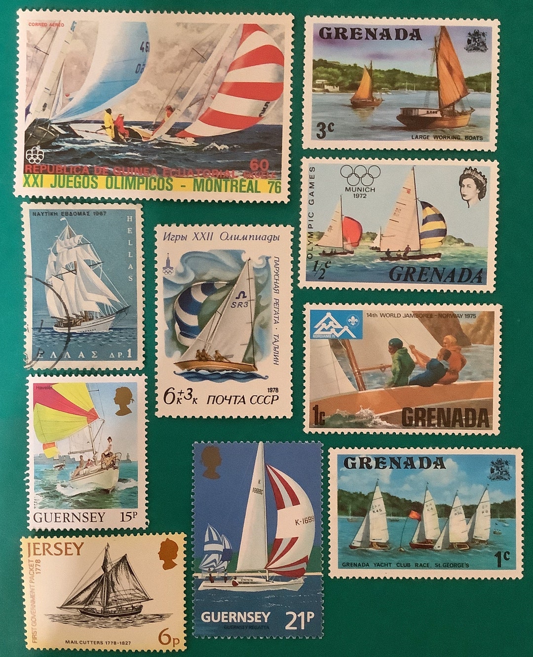 10 Modern SAILBOATS SHIPS Boats Vintage Postage Stamps Crafts - Etsy
