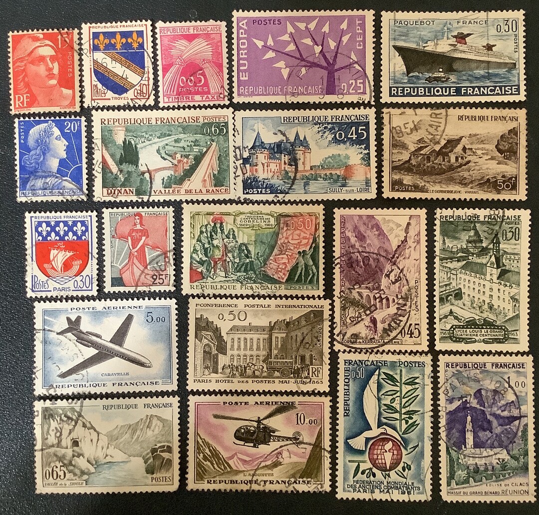 20 FRANCE FRENCH Vintage Postage Stamps Collector Set or - Etsy