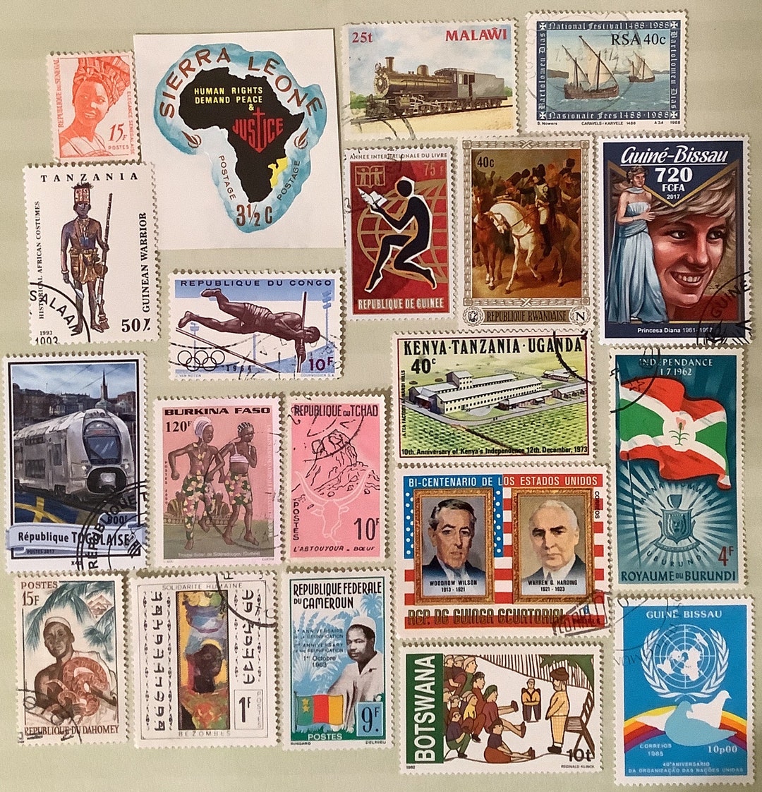 20 AFRICAN COUNTRIES Collectors Set Vintage Postage Stamps Crafts ...