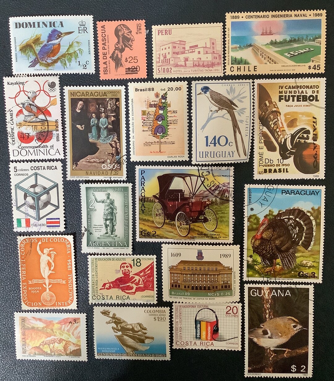 20 South Central American Countries Vintage Postage Stamps Collectors ...