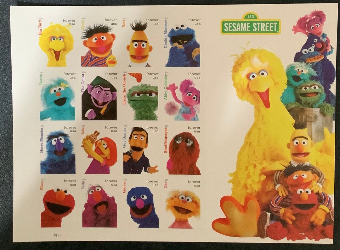 SESAME Street Characters Vintage Postage Stamps Full Sheet - Etsy