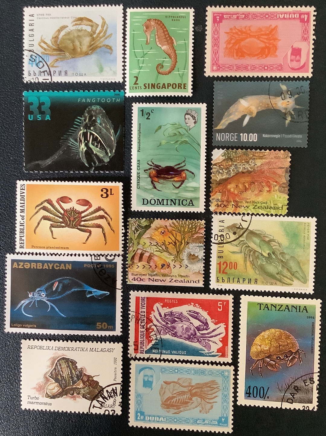 15 Crabs Lobsters Shrimp Vintage Postage Stamps Sea Life Fish - Etsy