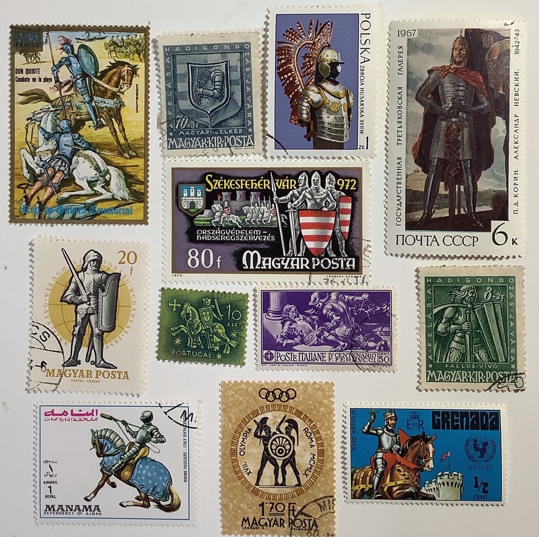 12 KNIGHTS ARMOR Medieval Worldwide Vintage Postage Stamps Bow | Etsy