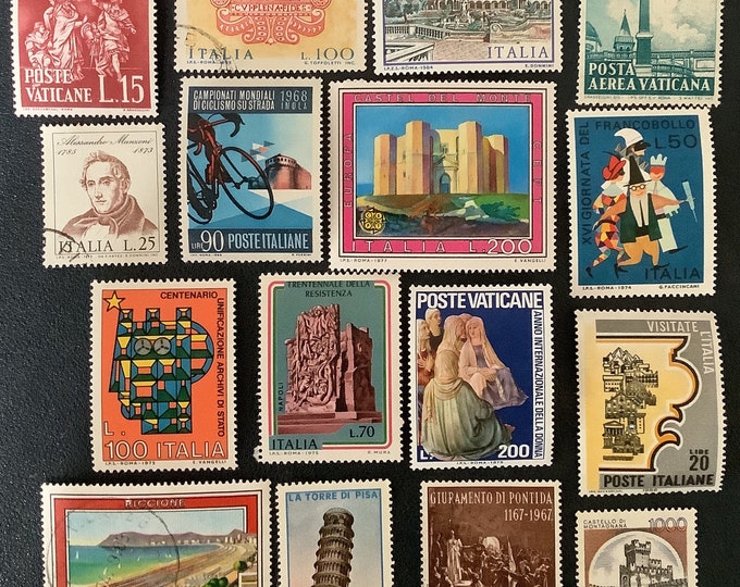 16 ITALY SCENES Vintage Postage Stamps Vatican Journals - Etsy