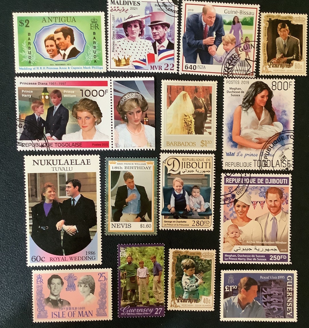 15 QEII Royal Family Vintage Postage Stamps Collage Crafts - Etsy