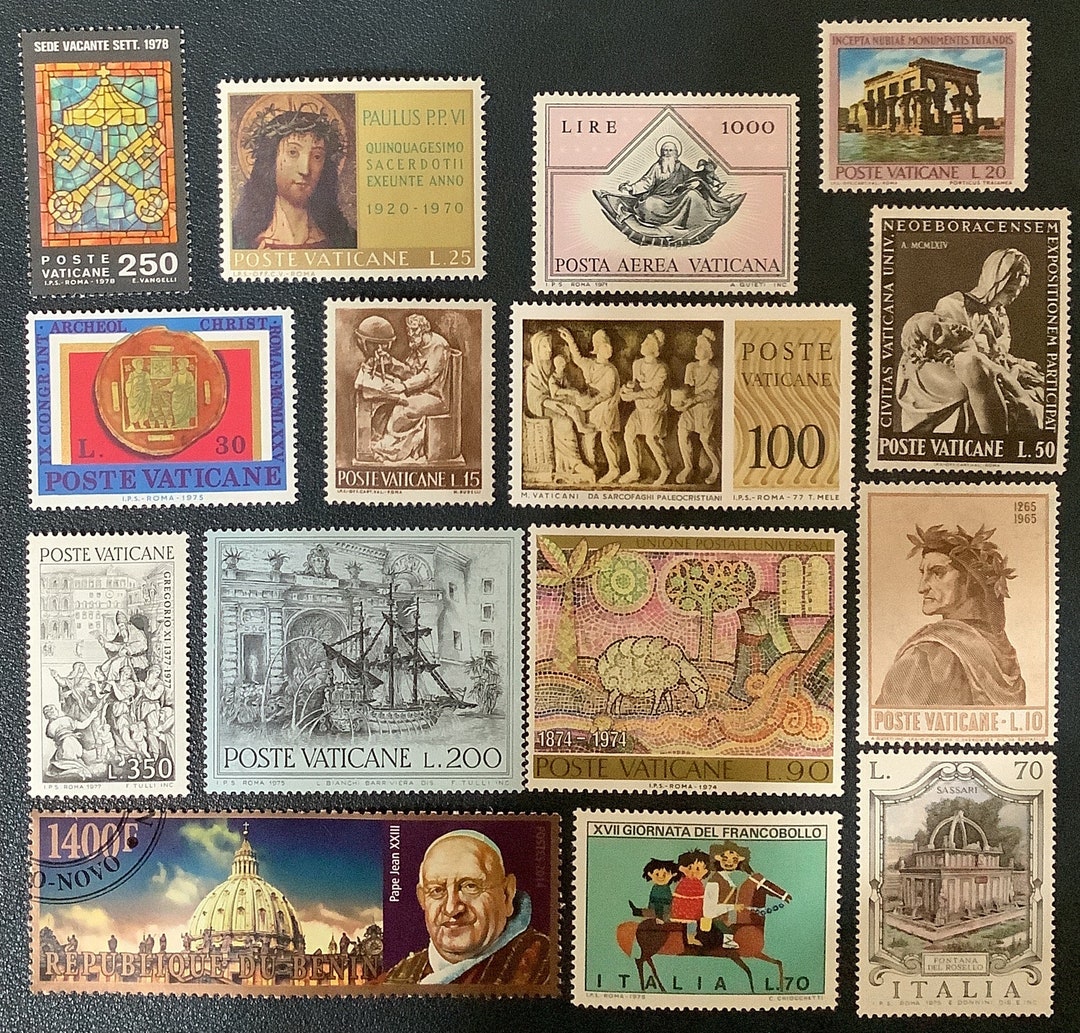 15 ITALY SCENES Rome Vintage Mint Postage Stamps Vatican for Journals ...