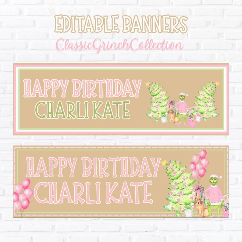 Editable Christmas Banner Template | Printable Canva Design | Custom ...