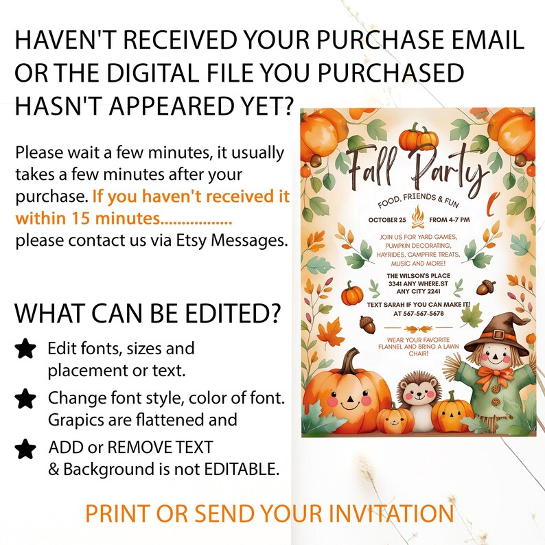 Fall Festival Invitation: Pumpkins, Harvest Party, Church Event (canva ...
