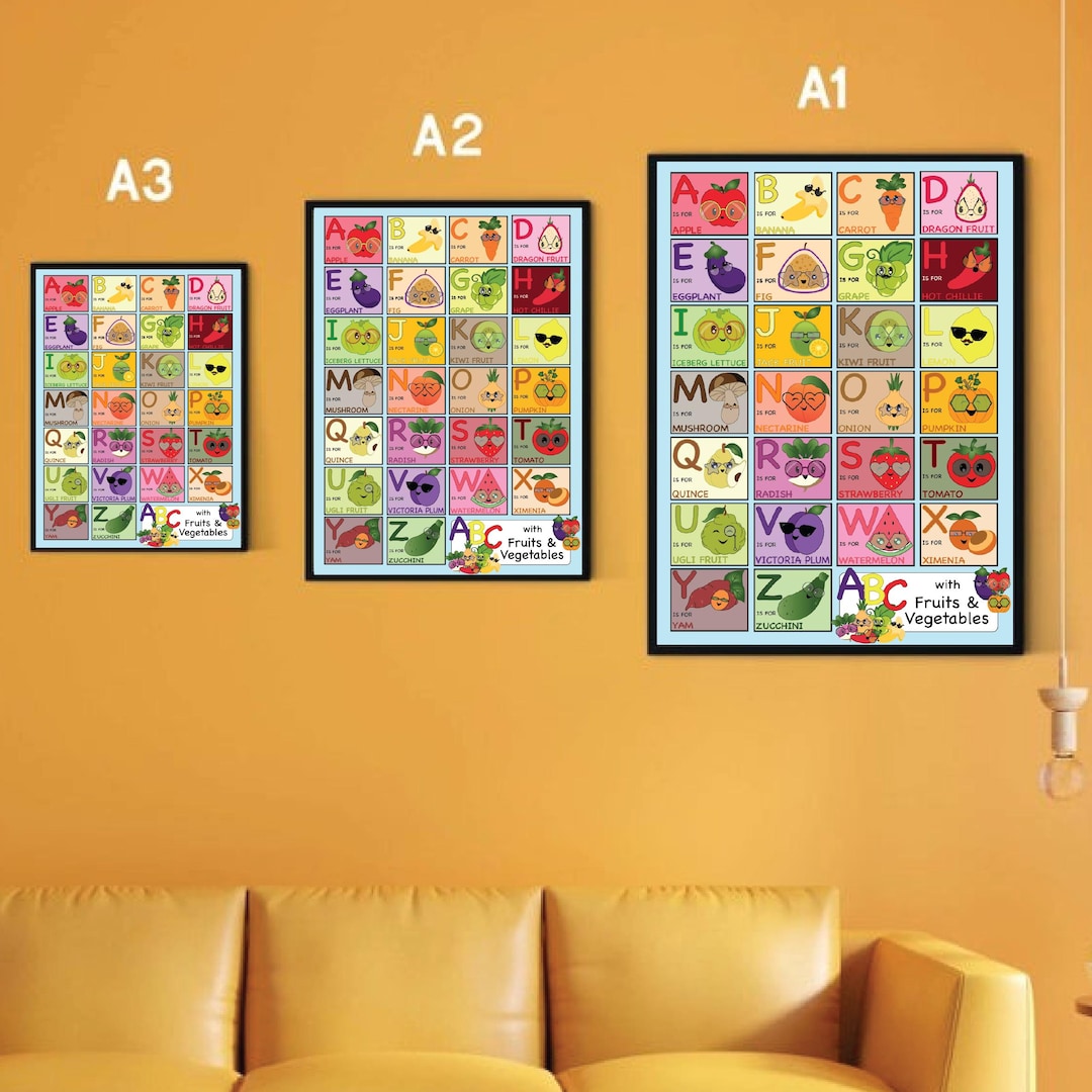 Fruit & Vegetable Theme | ABC Poster | Alphabet Poster | Early Learning ...
