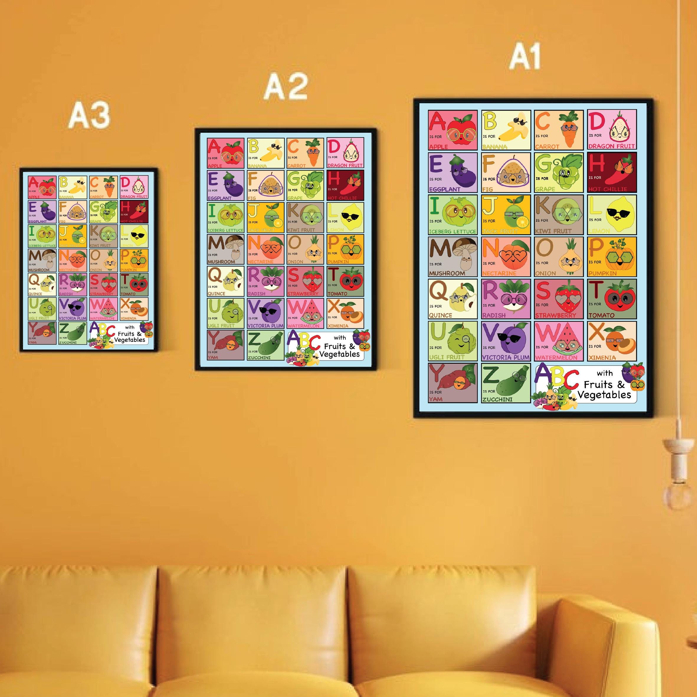 Fruit & Vegetable Theme | ABC Poster | Alphabet Poster | Early Learning ...