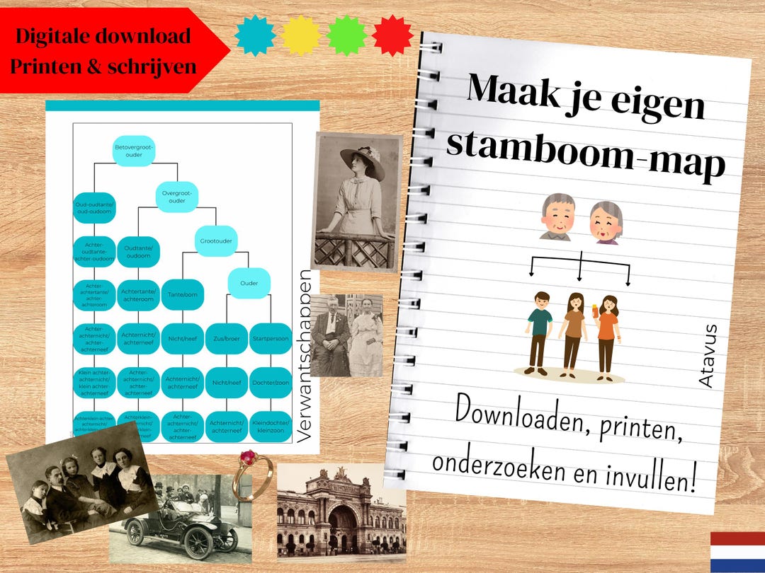 Family Tree Map Relationship Table 4 Colors - Etsy