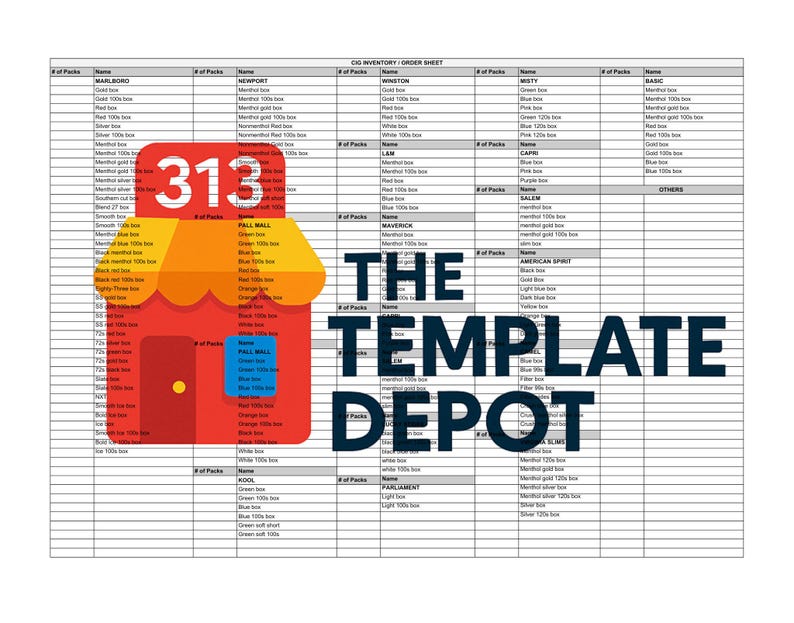 Cigarette Inventory Tracker and Order Forum by Brand for Gas Stations ...