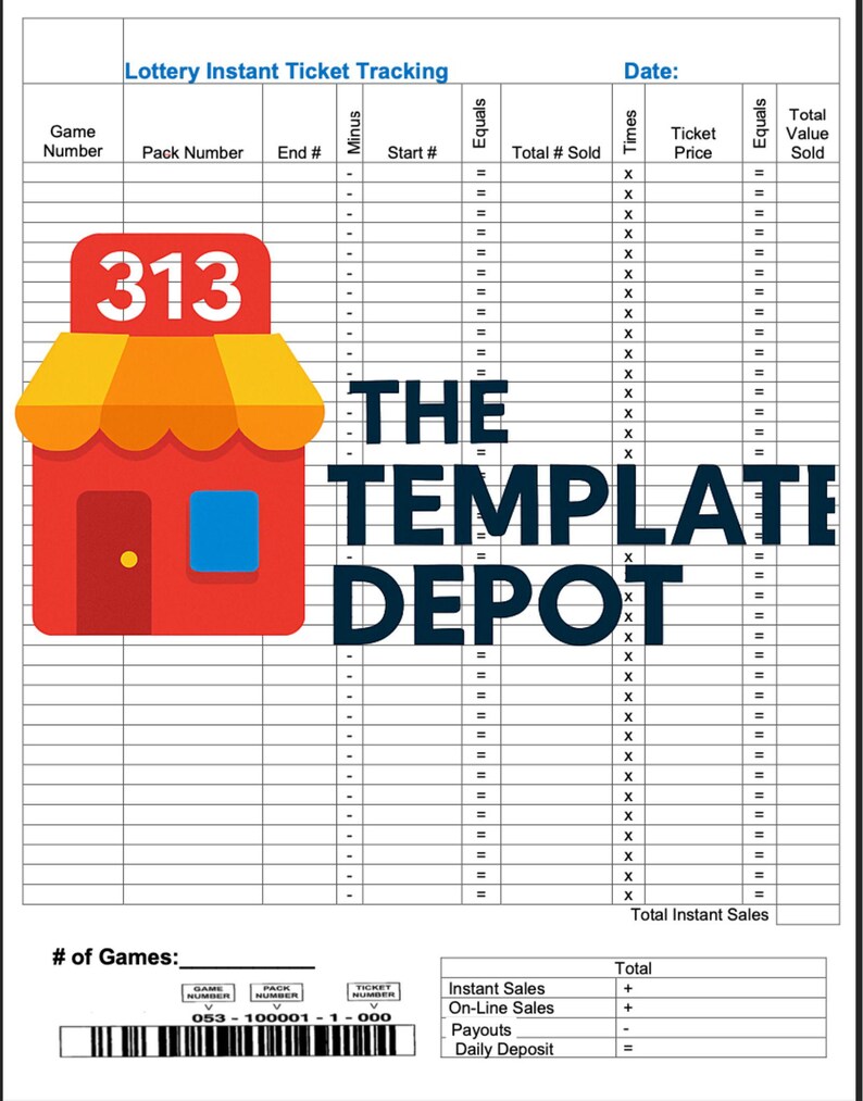 Daily Lottery Instant Ticket Tracker for Retail Stores - Etsy
