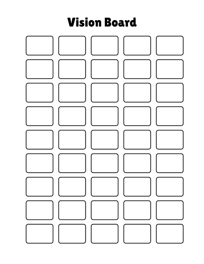 Vision Board Planner Printable | Goal Setting and Dream Visualization ...