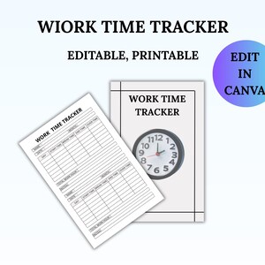 Work Time Tracker Printable | Daily and Weekly Planner | Time Management Log | Productivity ...