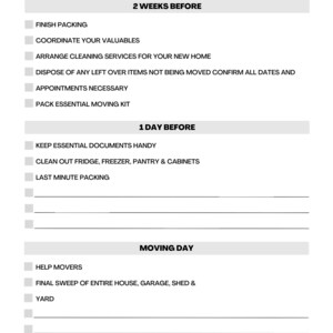 Moving Planner Printable | Ultimate Packing and Moving Checklist ...
