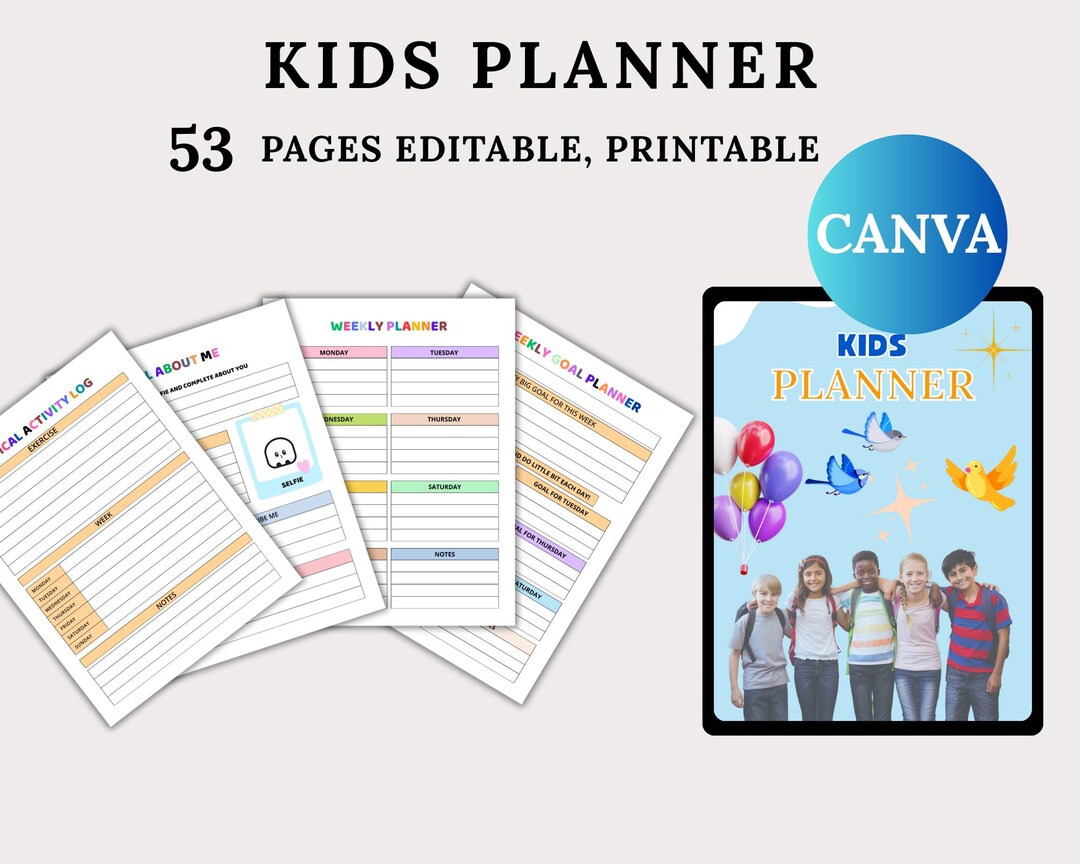 Fun & Interactive Kids Planner | Daily Schedules, Homework Tracker ...