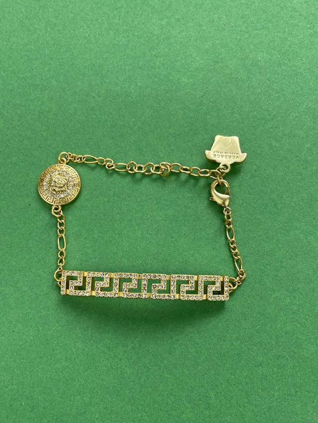 Versace Gold Greek Key Charm Medusa Bracelet - Etsy