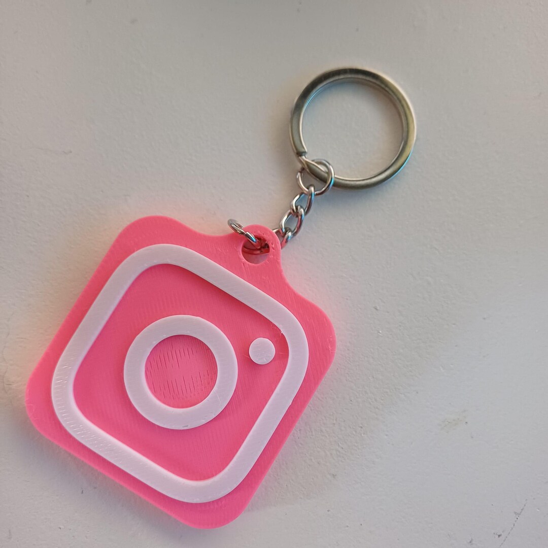 Custom NFC Instagram Logo Keychain - 3D Printed Social Media Scan Tag ...