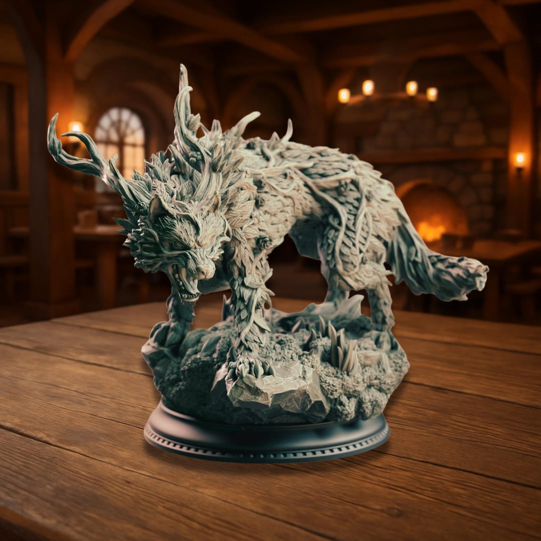 Fey Giant Wolf Dnd Miniature 3D Print for Painting, Dungeons and ...