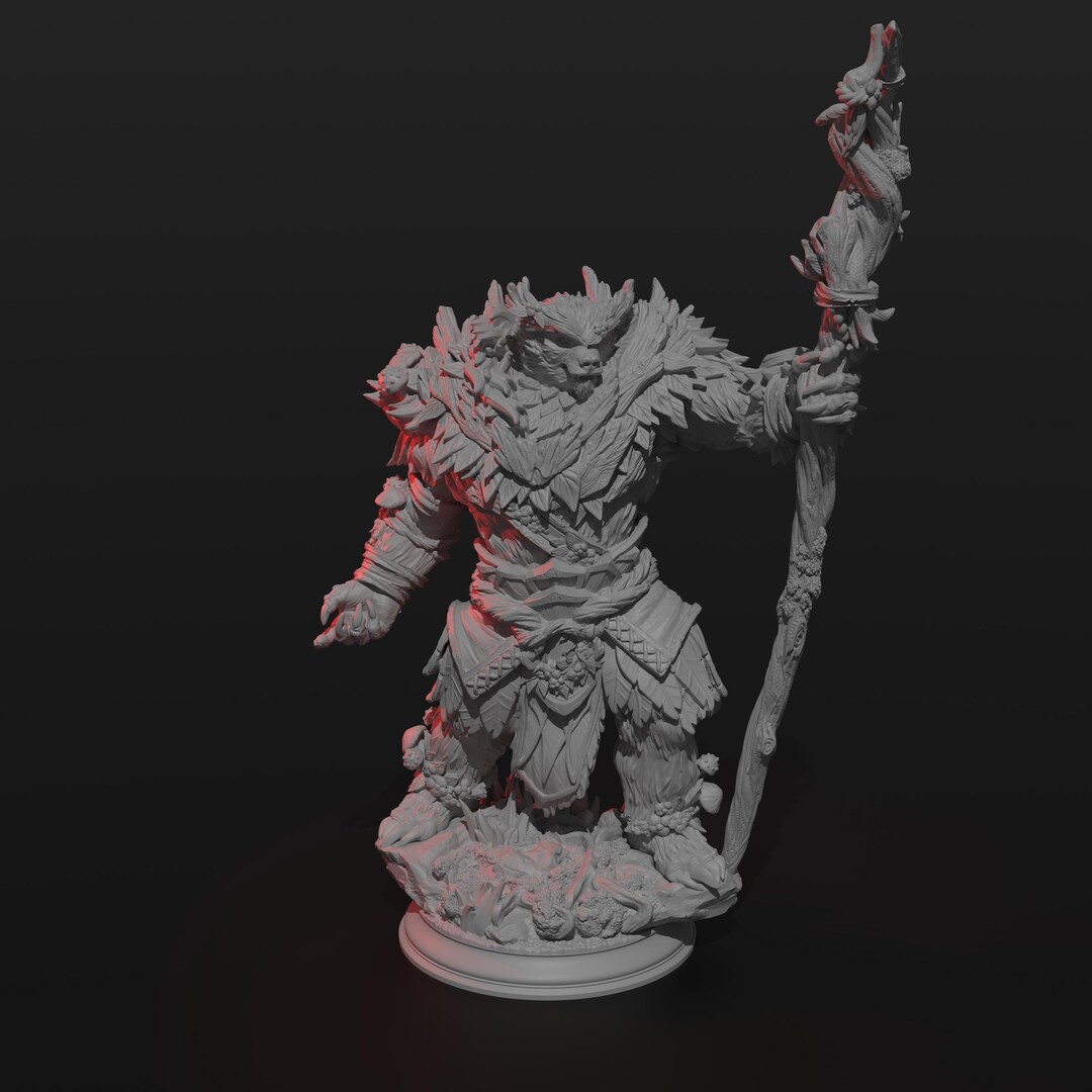 Beastfolk Druid Dnd Miniature 3D Print for Painting, Dungeons and ...