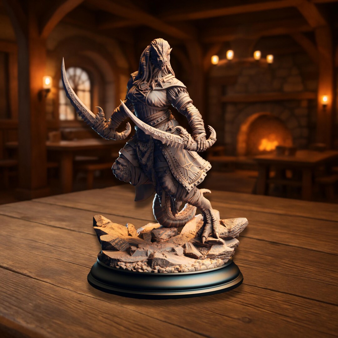 Dragonborn Rogue, Assassin Dnd Miniature 3D Print for Painting ...