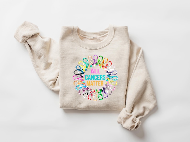 Fight Cancer in All Colors Sweatshirt, All Cancer Ribbons Sweater ...