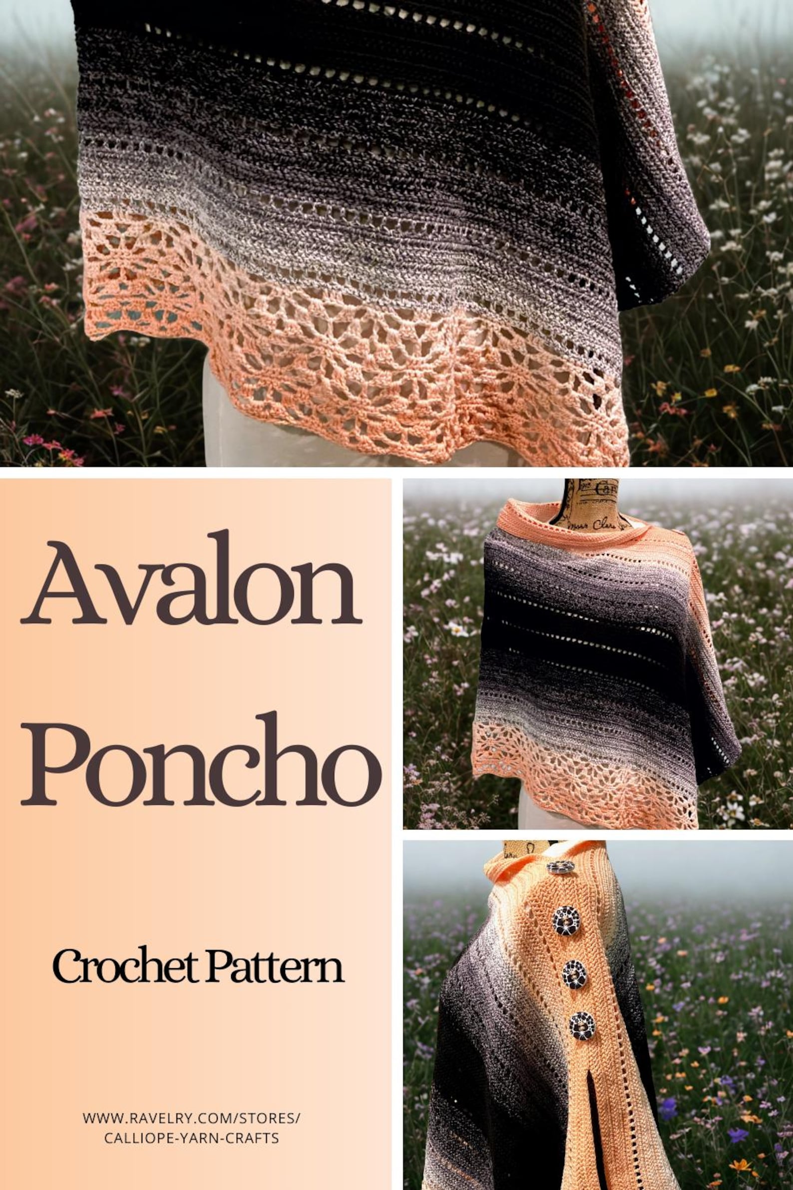 Avalon Poncho Crochet Pattern - Etsy
