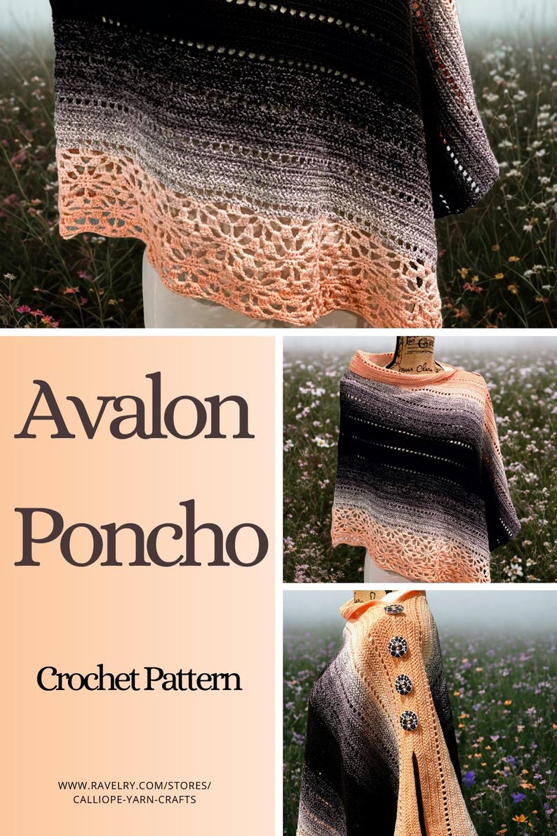 Avalon Poncho Crochet Pattern - Etsy