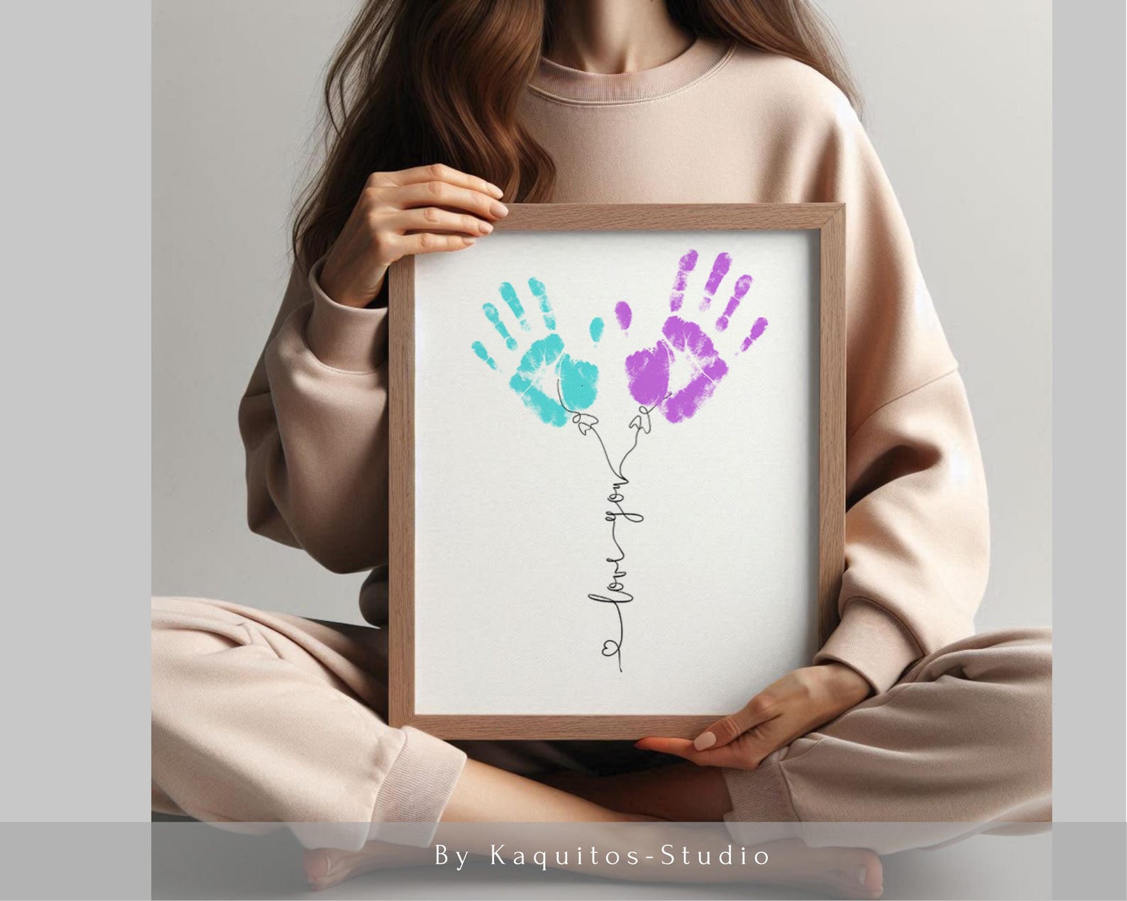 Daddy Handprint Balloon Art – 2-hand Printable Gift for Father’s Day ...
