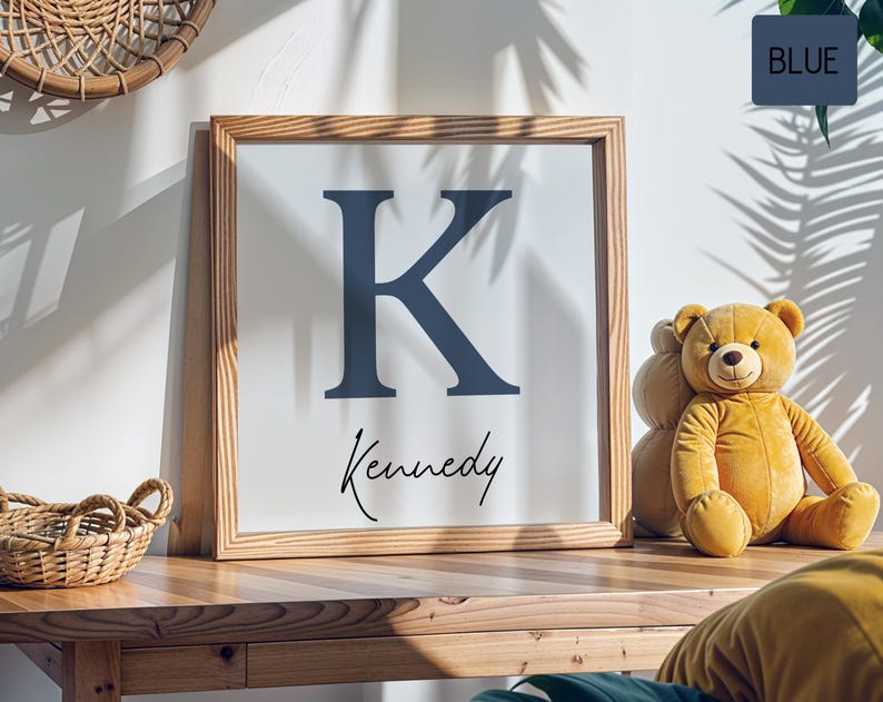 Initial Name Print – Custom Letter Art in 20 Colors - Etsy
