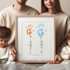 Daddy Handprint Balloon Art – 2-hand Printable Gift for Father’s Day ...