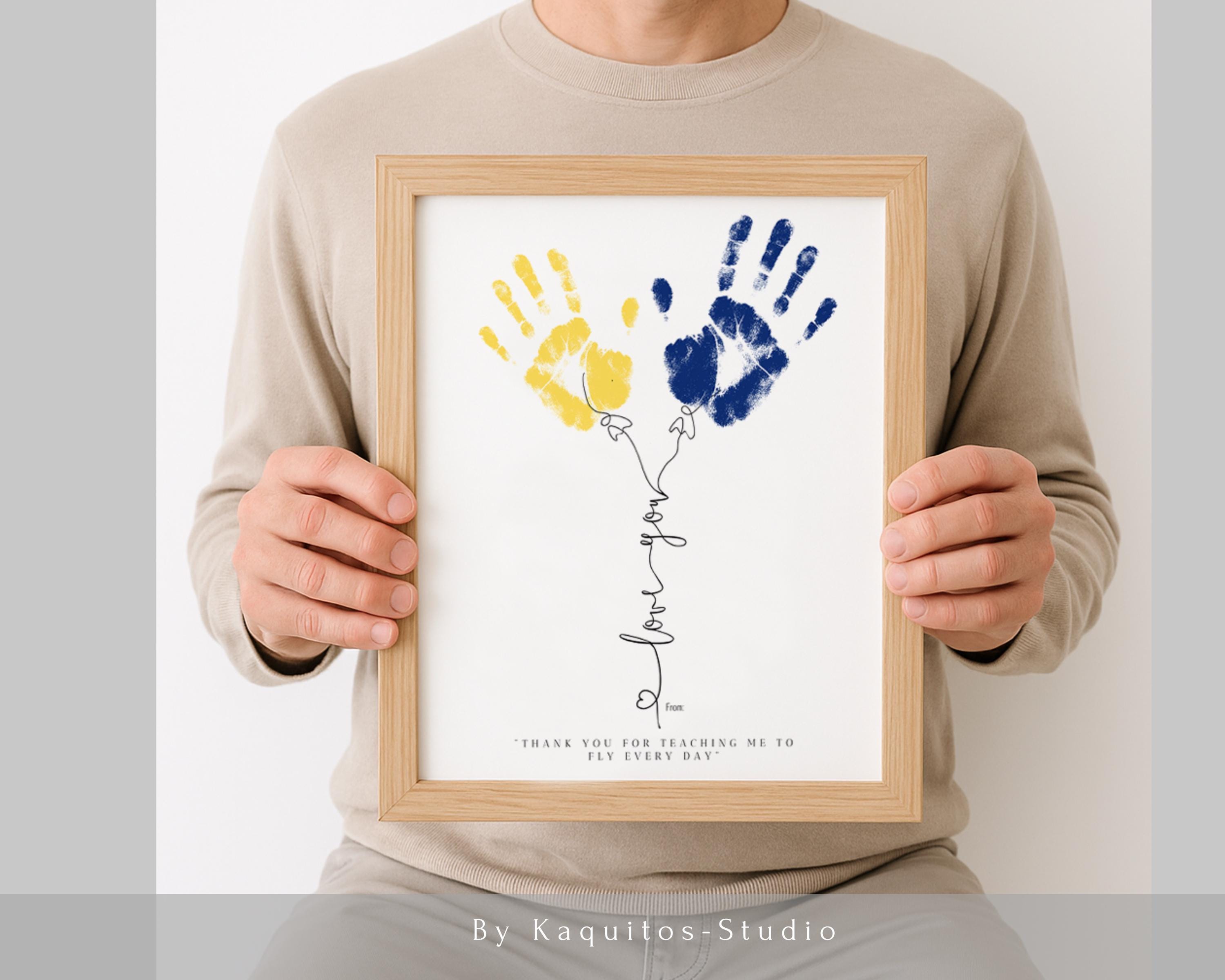 Daddy Handprint Balloon Art – 2-hand Printable Gift for Father’s Day ...