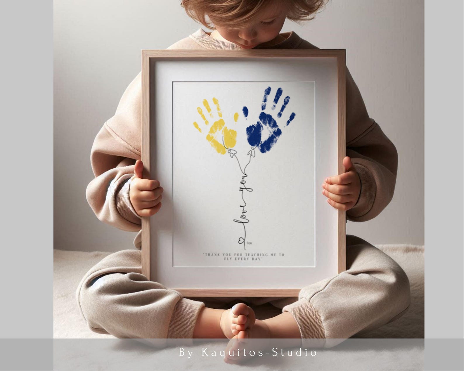 Daddy Handprint Balloon Art – 2-hand Printable Gift for Father’s Day ...