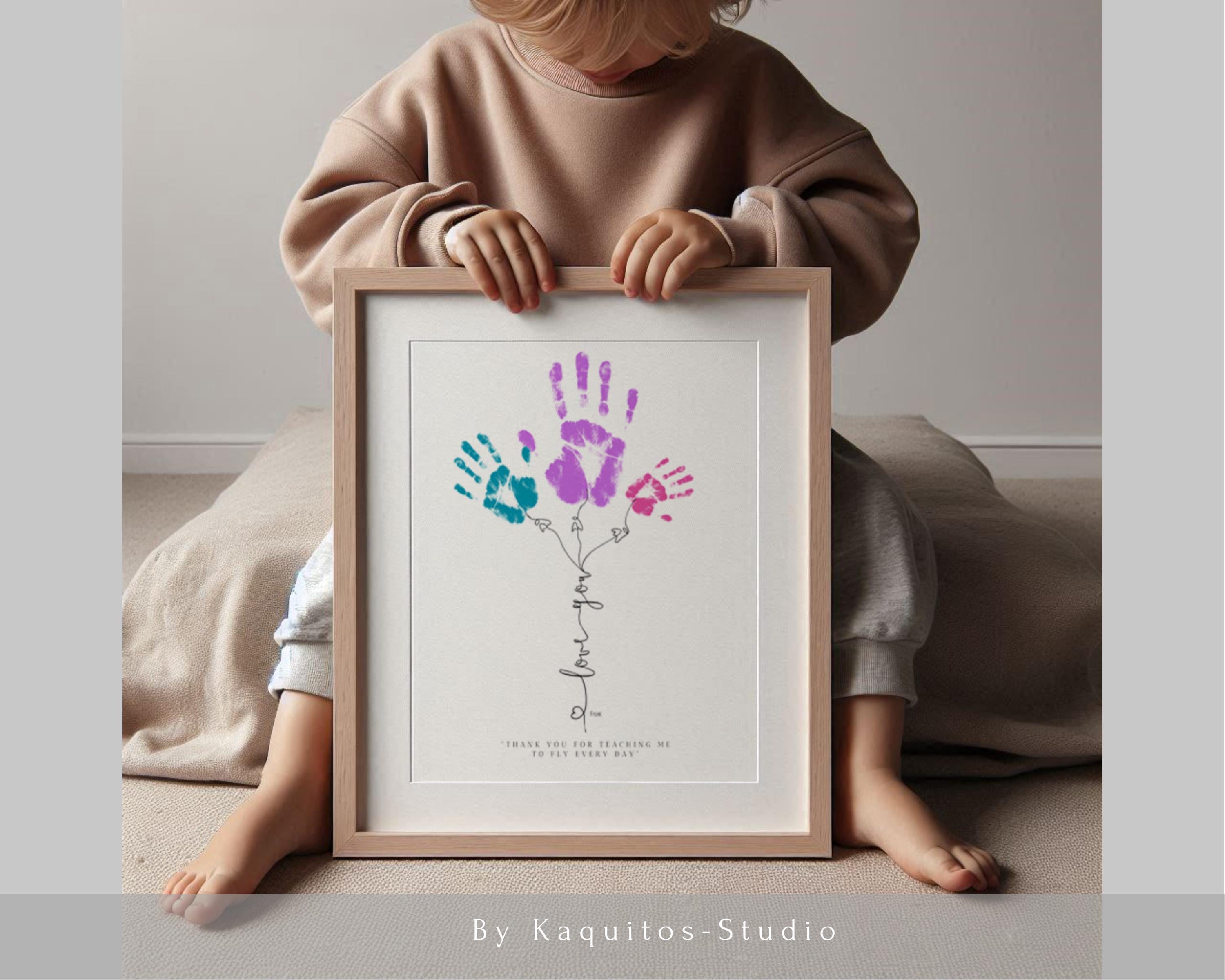 Daddy Handprint Balloon Art – 3 Hands Printable Father’s Day Gift | A3 ...