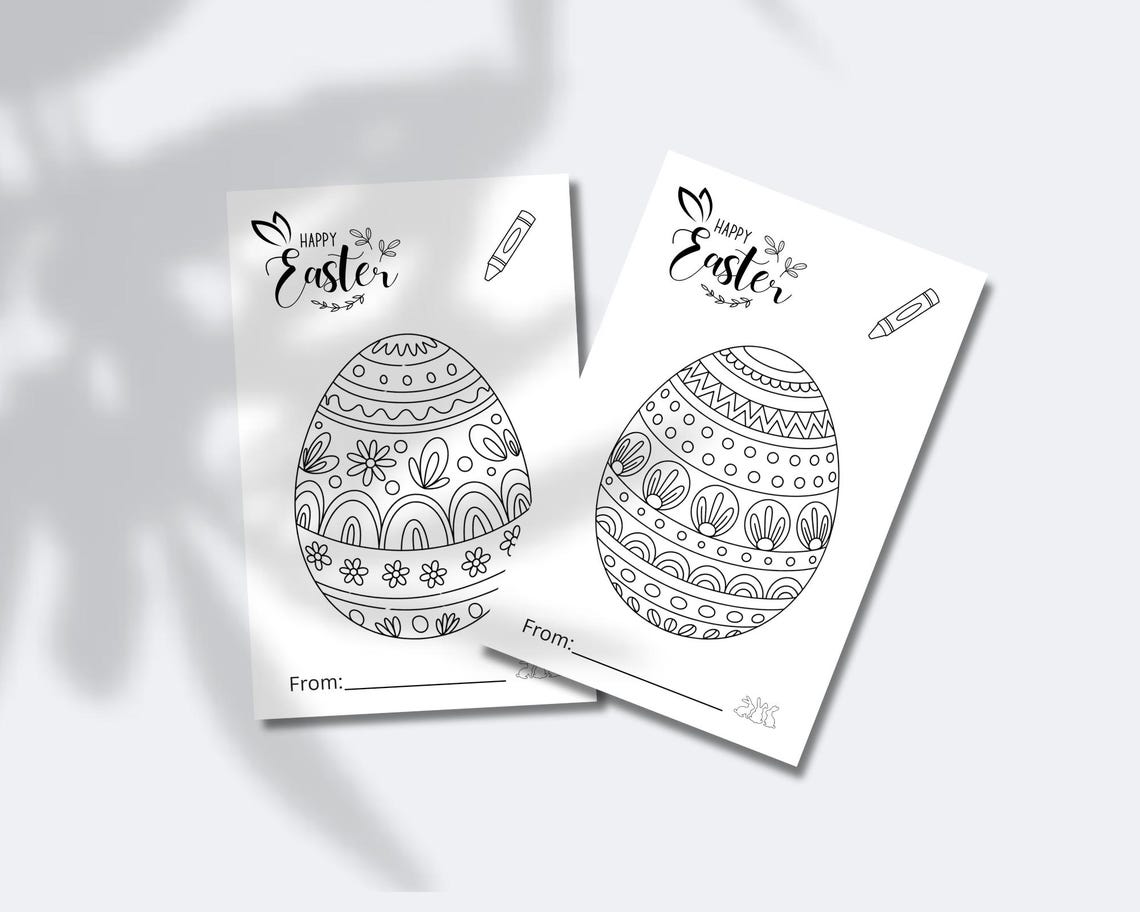 Printable Easter Egg Coloring Pages – 6 Fun Designs for Kids – Instant ...