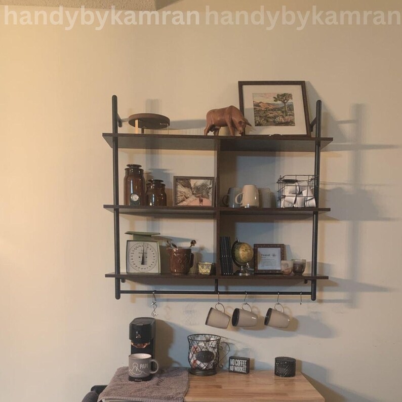 3 Tier Wall Mounted Pipe Shelf | Wall Mounted Storage Rack | Kitchen ...