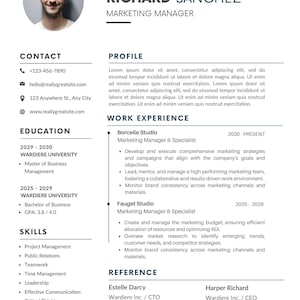 CV Template, Resume Template, CV and Resume - Etsy