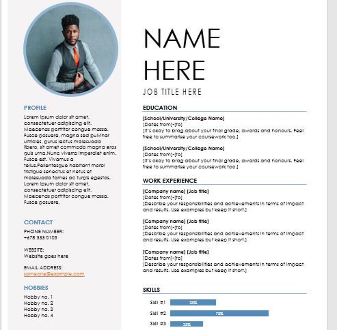 CV Template, Resume Template, CV and Resume - Etsy
