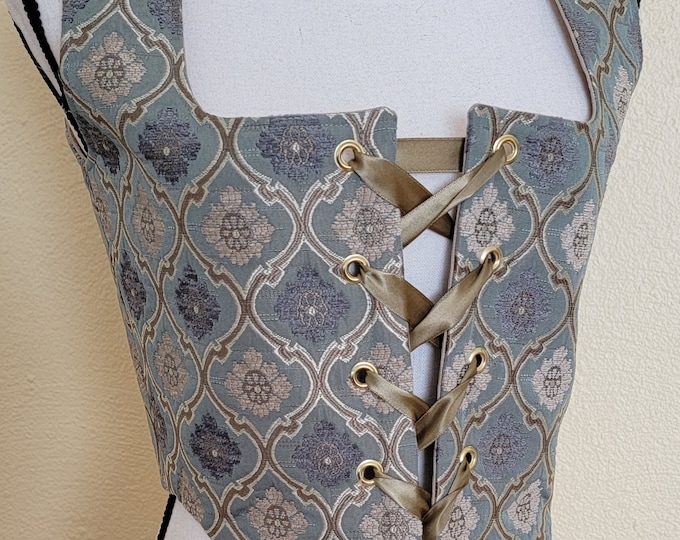 Reversible Blue and Tan Steel Boned Renaissance Bodice Custom Made - Etsy