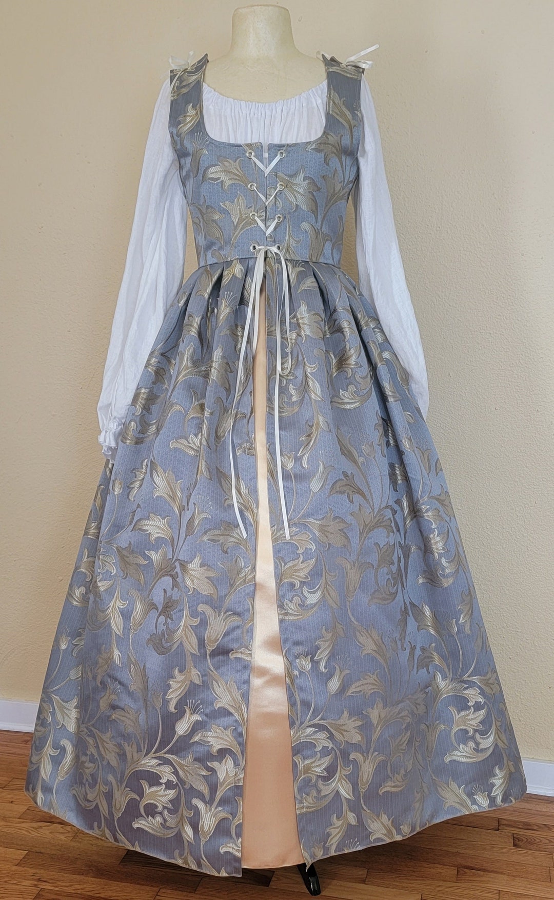 Blue and Gold Renaissance Dress Custom Made - Etsy