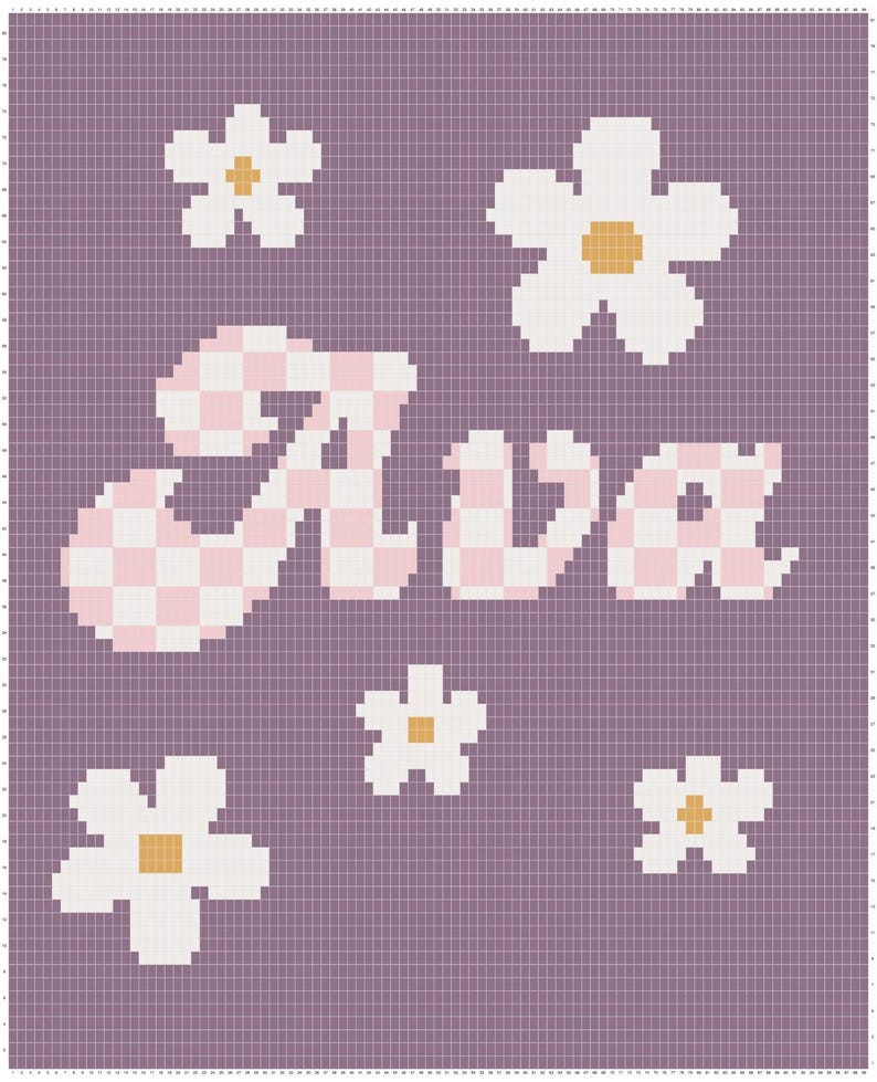Groovy Custom Crochet Name Blanket, Personalized Chart, Large Throw ...