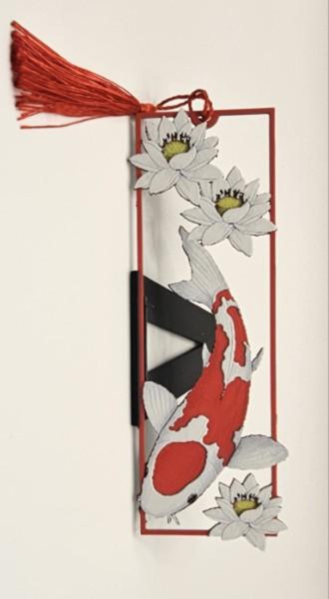 Koi Fish & Lotus Bookmark – 3D Printed Art With Tassel - Etsy