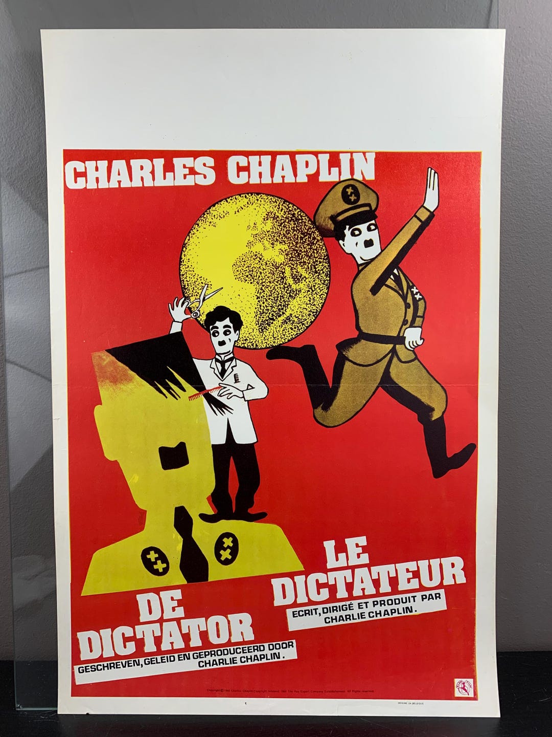 Vintage Charlie Chaplin Poster – the Dictator / Le Dictateur – Belgian ...