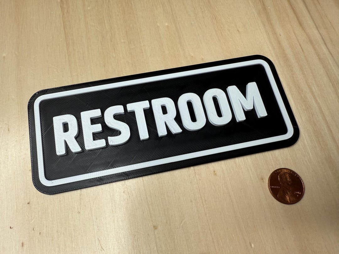 Restroom Sign – Bathroom Door Sign for Restaurants, Offices, Small ...
