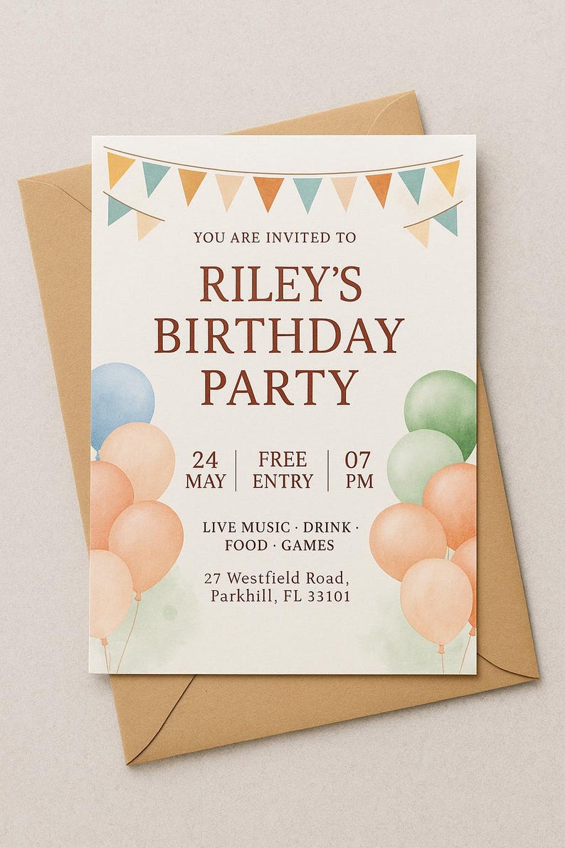 Editable Birthday Invitation, Fun Birthday Invitation - Instant ...