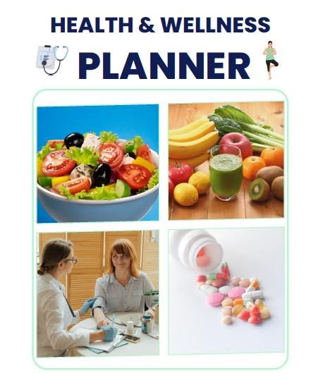 Health & Wellness Digital Planner Bundle: Editable Planner + Vision ...