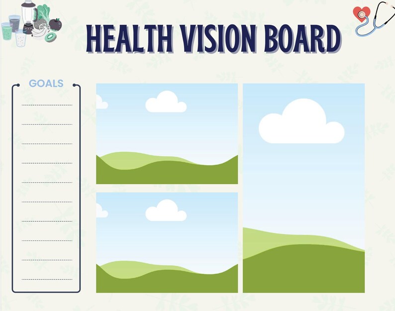 Custom 2026 Health & Wellness Vision Board Kit, (canva Free and Pro ...