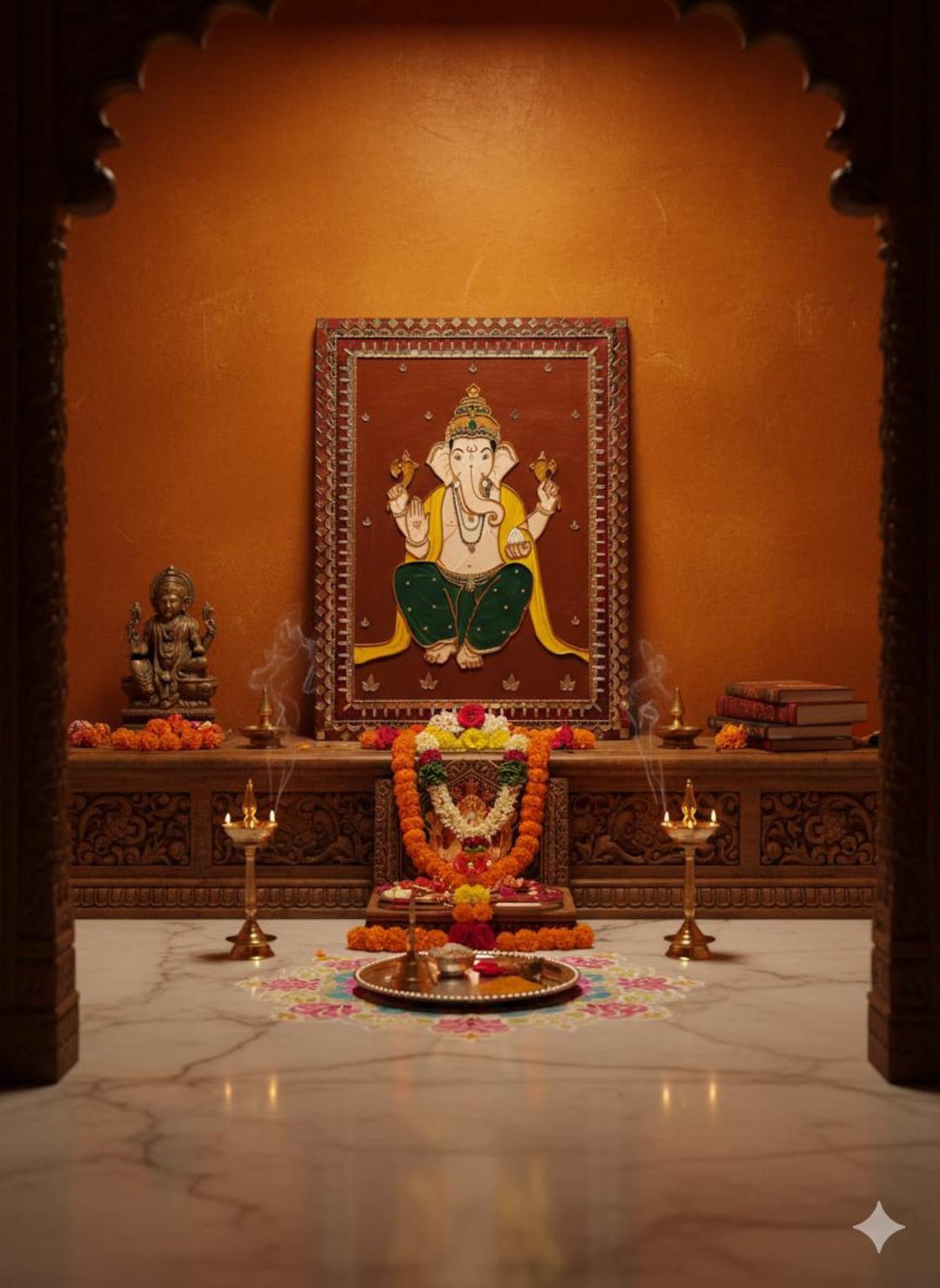 Handmade Lippan Ganesha Mud Mirror Wall Art | Traditional Indian Folk ...